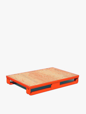 Palet metálico con 2 patines y base de madera