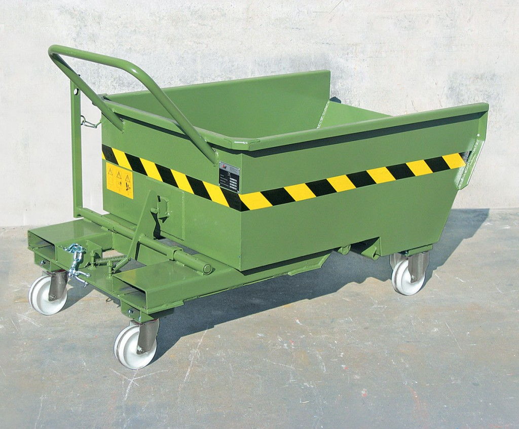 Contenedor basculante con ruedas