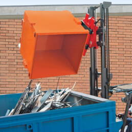 Contenedor con tapa y ruedas para rotador de carretilla