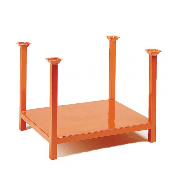 Palet metálico con patas y montantes apilables para 1000 kg | Disset Odiseo