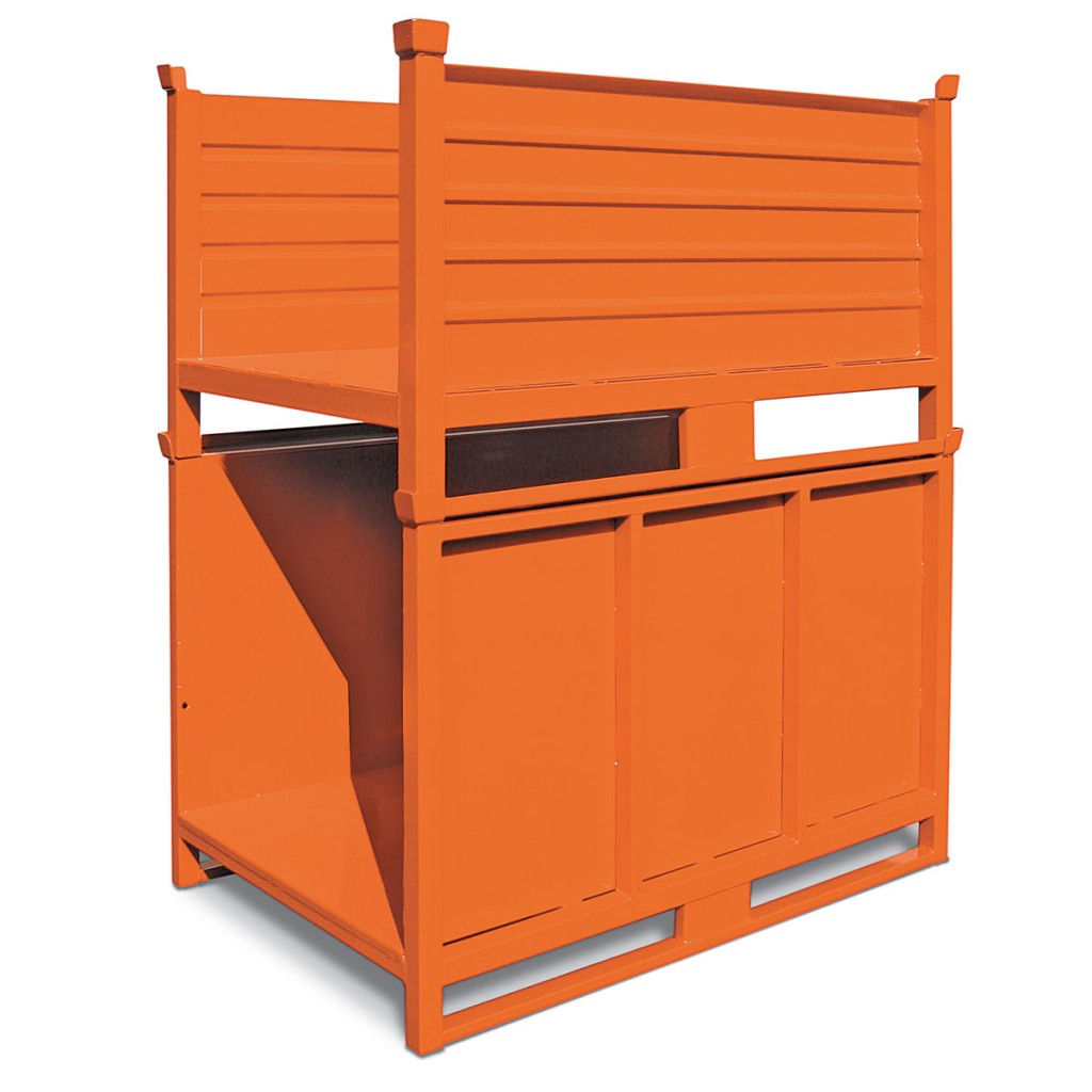 Palet metálico con patas y montantes apilables para 1000 kg | Disset Odiseo