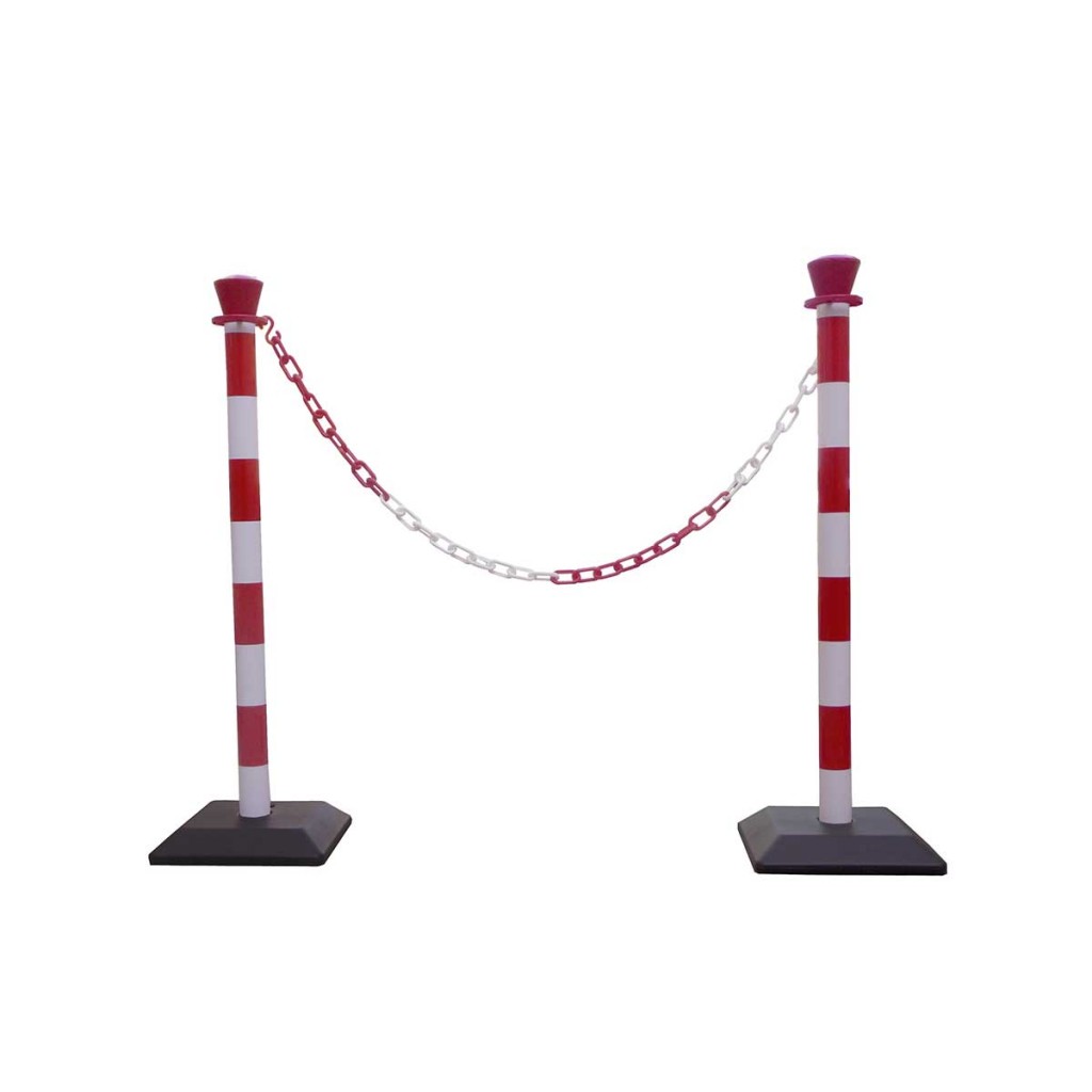 Postes de señalización con cadena en PVC | Disset Odiseo