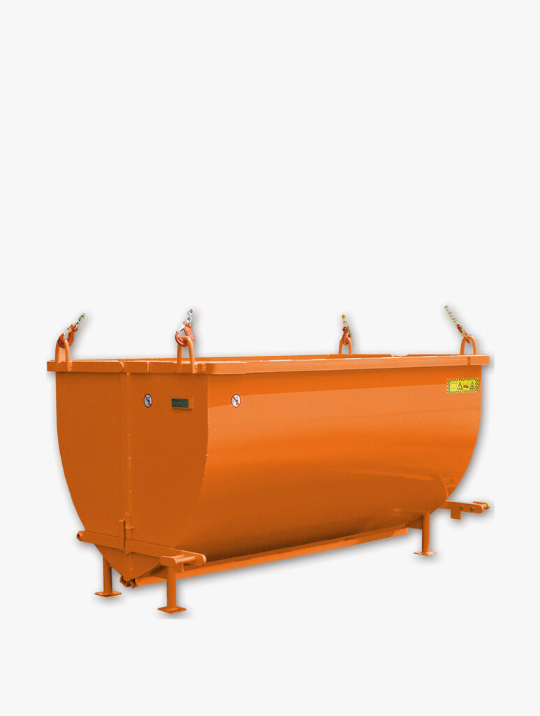 Contenedor para escombros con apertura inferior